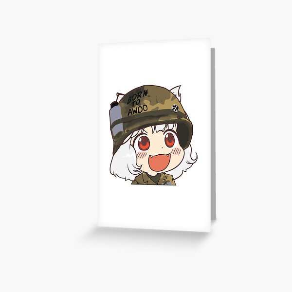 "Awoo Anime girl big smile Army Military Born to Awoo with Peace Symbol ...