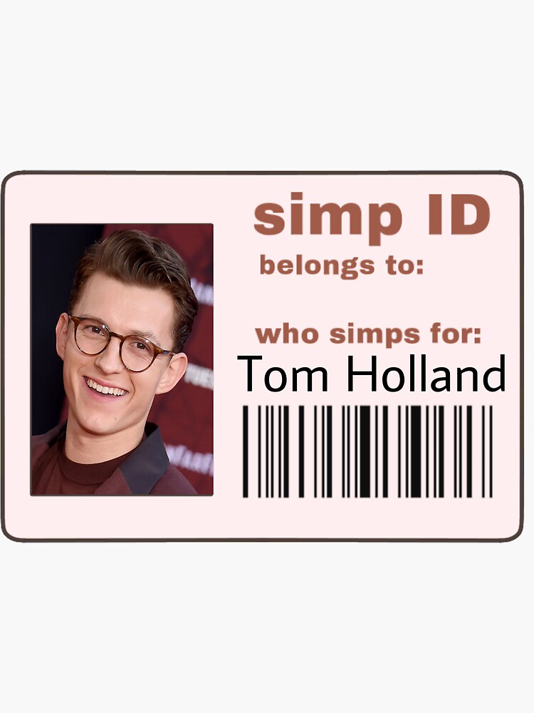 "Tom Holland Simp ID" Sticker for Sale by eva-aestheticcc | Redbubble