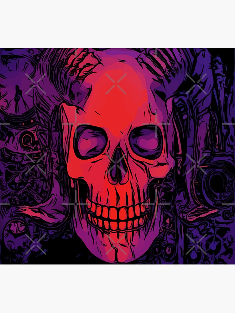 "Psycho Skull" Sticker by WinkyDoodle | Redbubble
