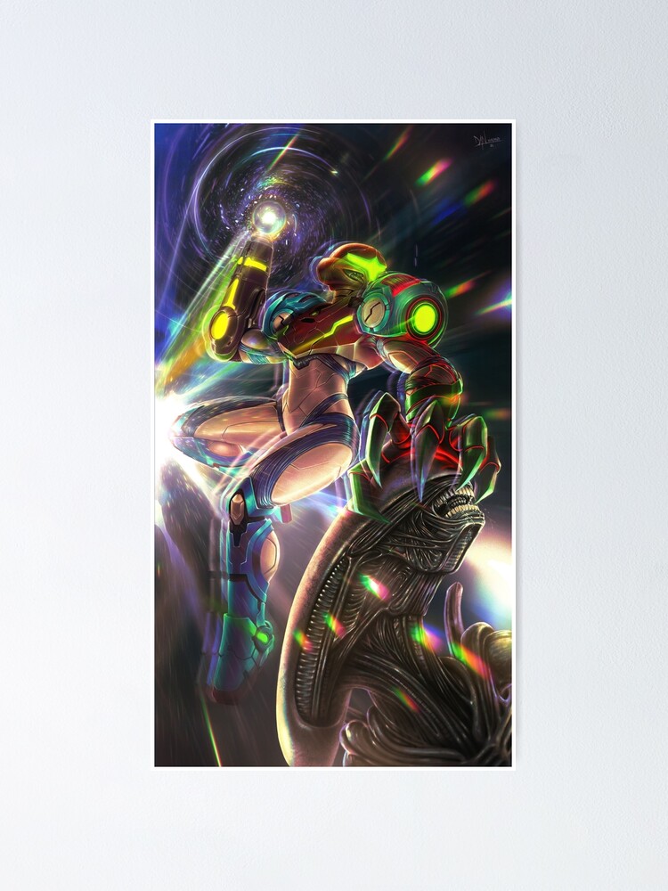 "samus x alien" Poster for Sale by Danderfull | Redbubble