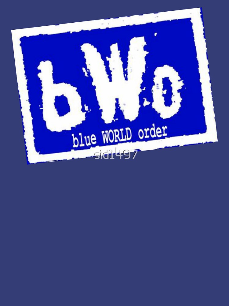 "Blue world order nwo parody" T-shirt for Sale by sid1497 | Redbubble ...