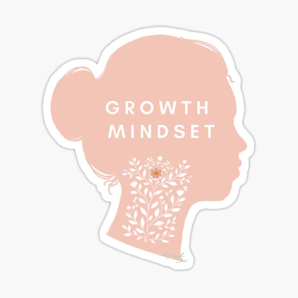 "Growth Mindset (Pink)" Sticker by pencilpepper | Redbubble