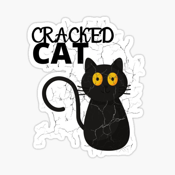 "Cracked Cat" Sticker by yassooarts | Redbubble