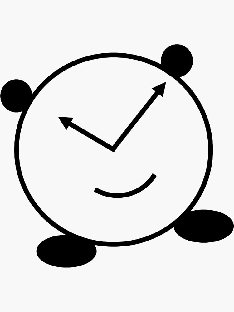 "a clock black graphis smile alarm" Sticker by rachmawidya87 | Redbubble