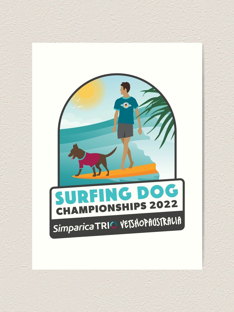 "Surfing Dog Championships 2022 Bell Logo" Art Print by Surfingdogs ...