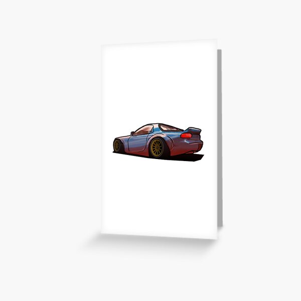 "Mazda RX7 widebody" Greeting Card for Sale by evoBLVCK | Redbubble