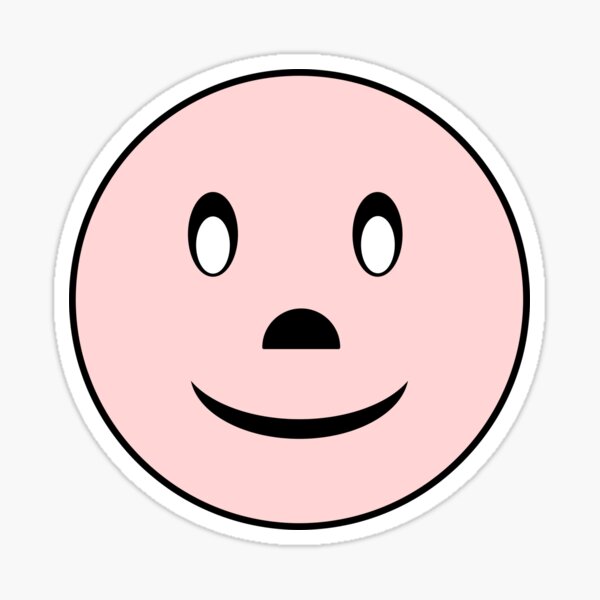 "Cute round smiling face artwork" Sticker for Sale by hkArt-store ...