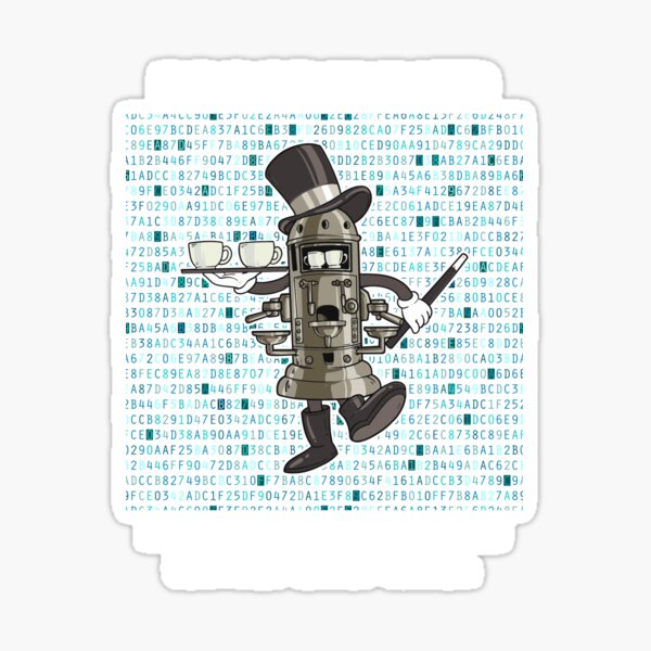 "Programmer a machine that turns coffee into code" Sticker for Sale by ...
