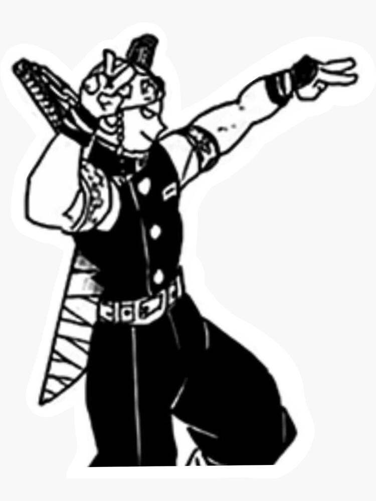 "Uzui Tengen Demon Slayer Peace Sign Manga Panel " Sticker by Crixium ...