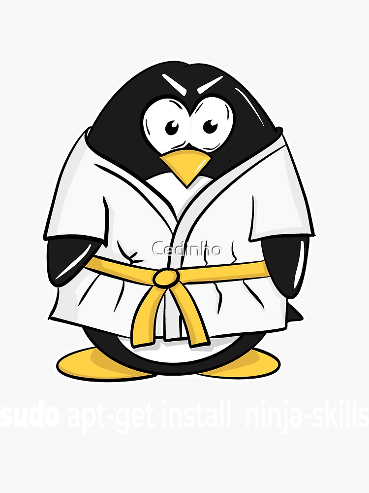"Linux Penguin installs its Ninja Skills with Sudo" Sticker for Sale by ...