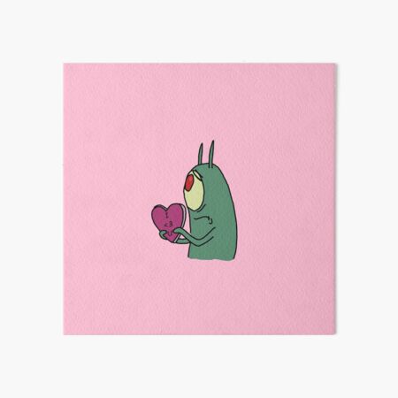 "Valentines Day Plankton With Heart Wholesome Meme" Art Board Print by ...