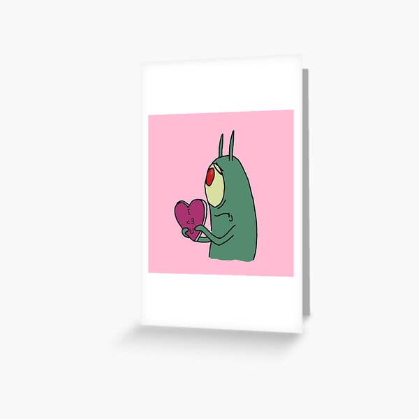 "Valentines Day Plankton With Heart Wholesome Meme" Greeting Card for ...