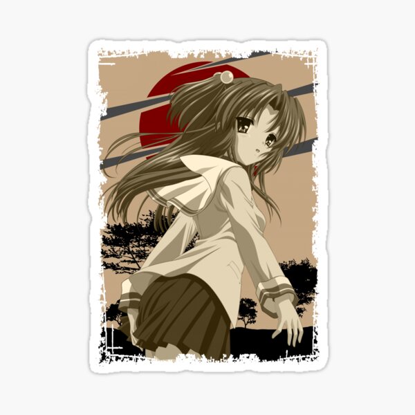 "Kotomi Ichinose Clannad Kuranado Retro Landscape Design" Sticker for ...