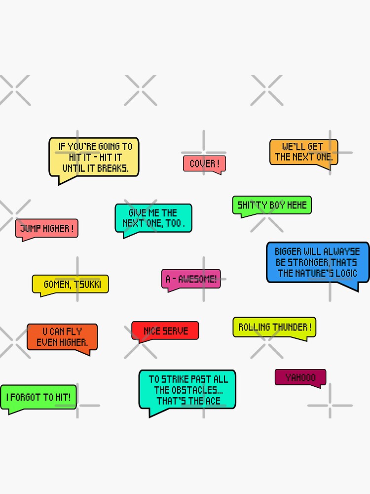 "Colourful Haikyuu Quotes ( black text )" Sticker for Sale by ...