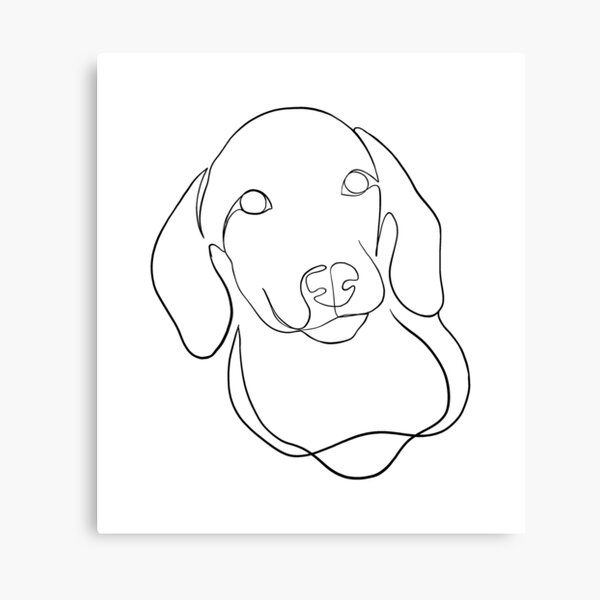 Lienzo «Arte de una línea de perro. Linear de animales. Contorneado ...