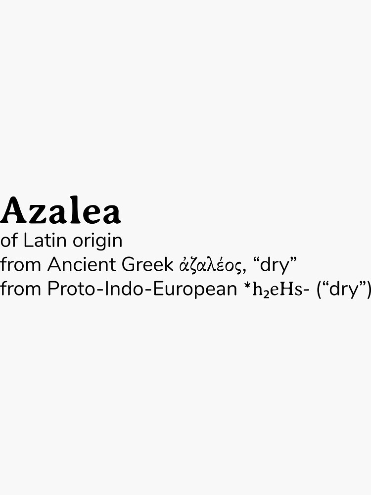 "Azalea name etymology" Sticker for Sale by YourNameStory | Redbubble