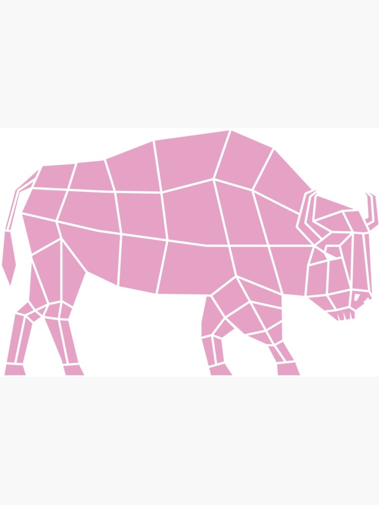 Póster «Bison yak polígono rosa silueta vida silvestre montañas ...