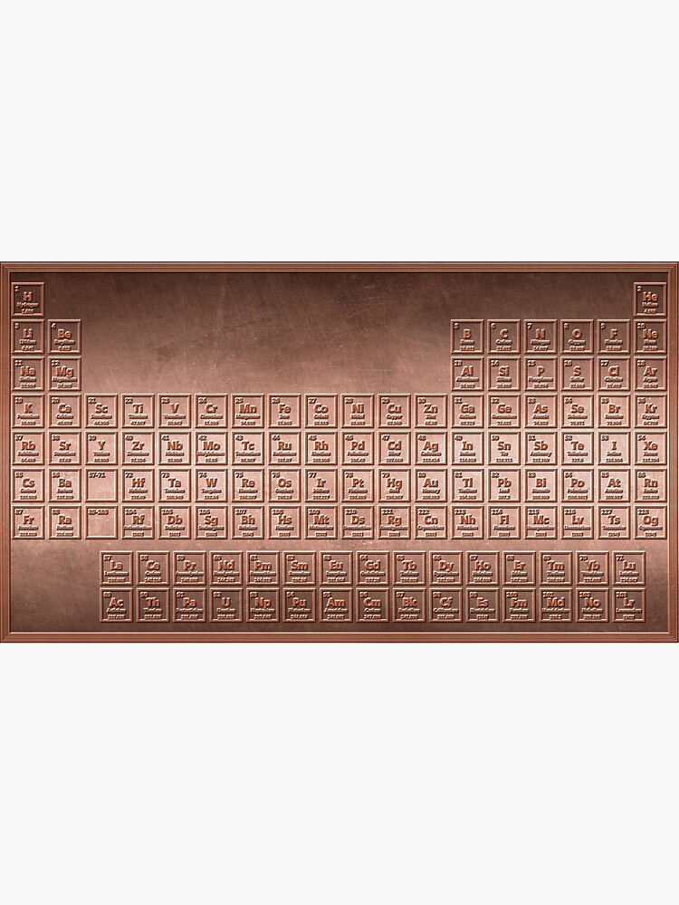 "Copper Stamp Periodic Table" Sticker for Sale by sciencenotes | Redbubble