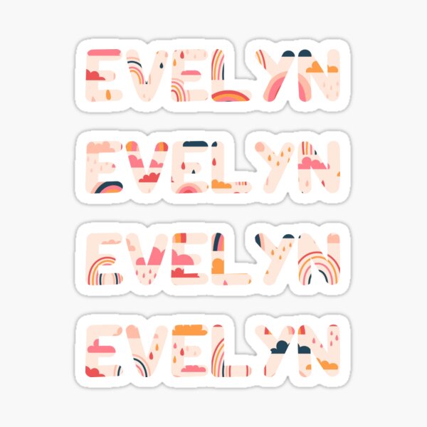Evelyn Name Sticker For Sale By Isko Karan Redbubble