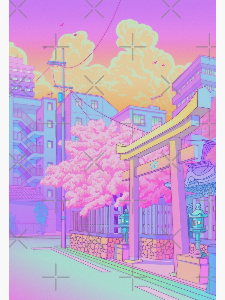 "Sakura Jinja" Poster for Sale by EloraPautrat | Redbubble