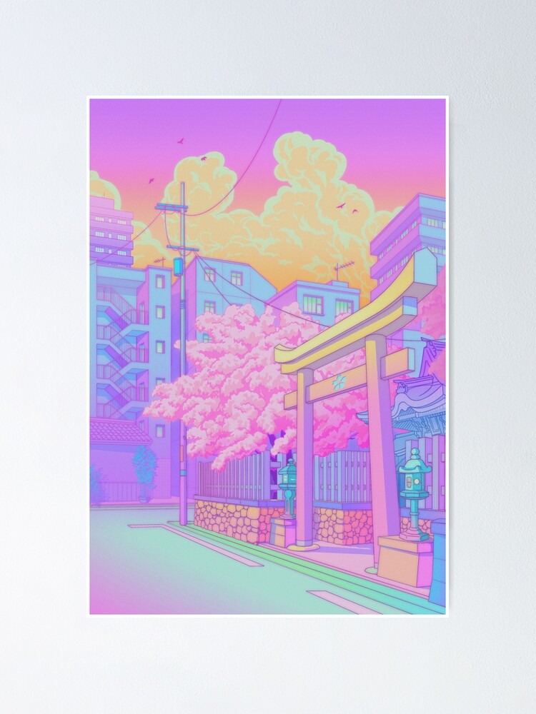 "Sakura Jinja" Poster for Sale by EloraPautrat | Redbubble