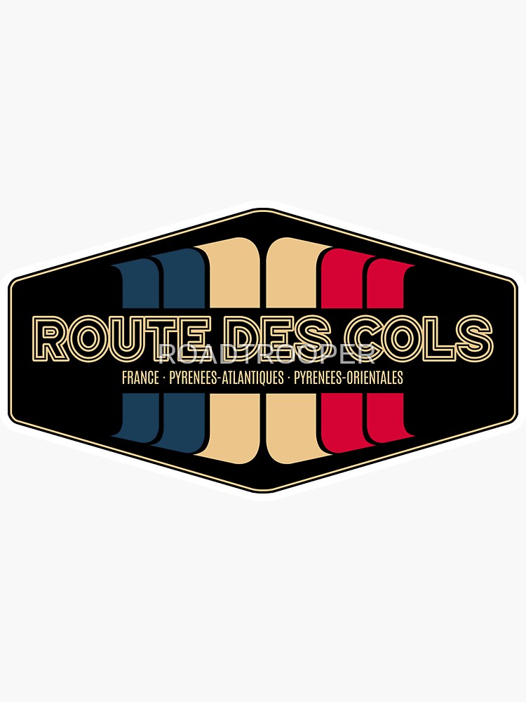 "Route des Cols Pyrénées France Retro Sticker Design 2022" Sticker for ...