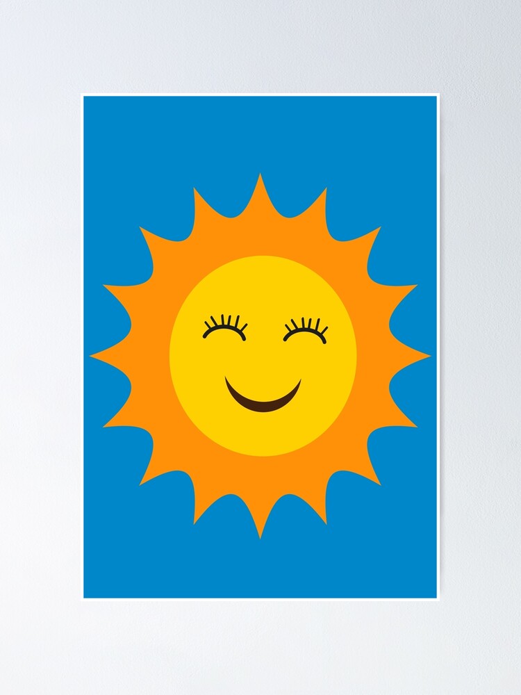 "Happy smiling cartoon sun " Poster for Sale by yasminepattern | Redbubble