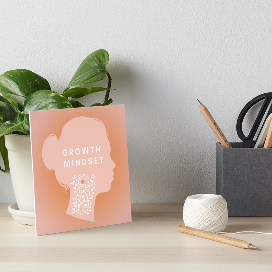"Growth Mindset (Pink on Pink)" Art Board Print by pencilpepper | Redbubble