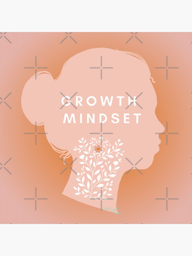 "Growth Mindset (Pink on Pink)" Sticker by pencilpepper | Redbubble