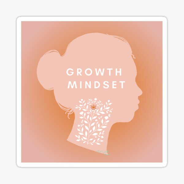 "Growth Mindset (Pink on Pink)" Sticker by pencilpepper | Redbubble