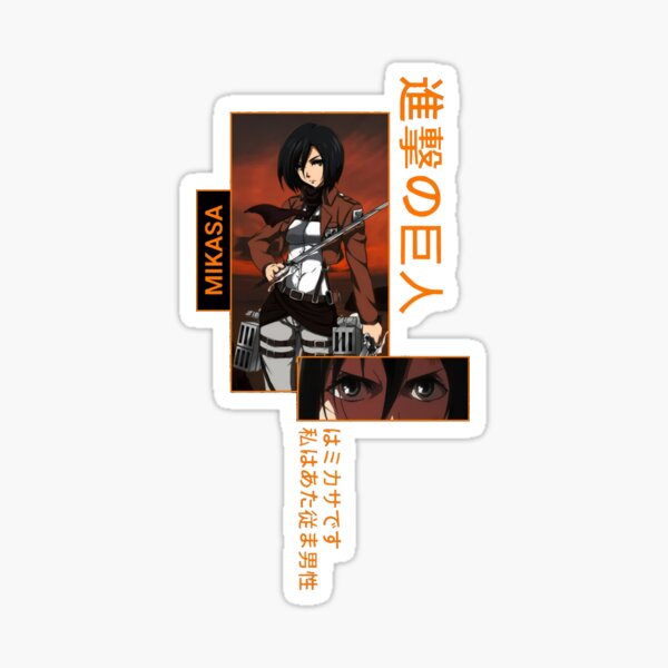 "Mikasa Ackerman" Sticker for Sale by Damlaaclk | Redbubble