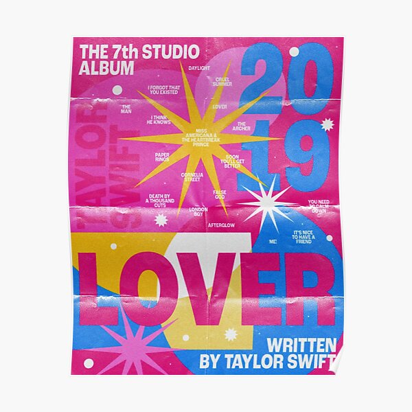 "Lover - Taylor Swift" Poster for Sale by phrawgcraft | Redbubble