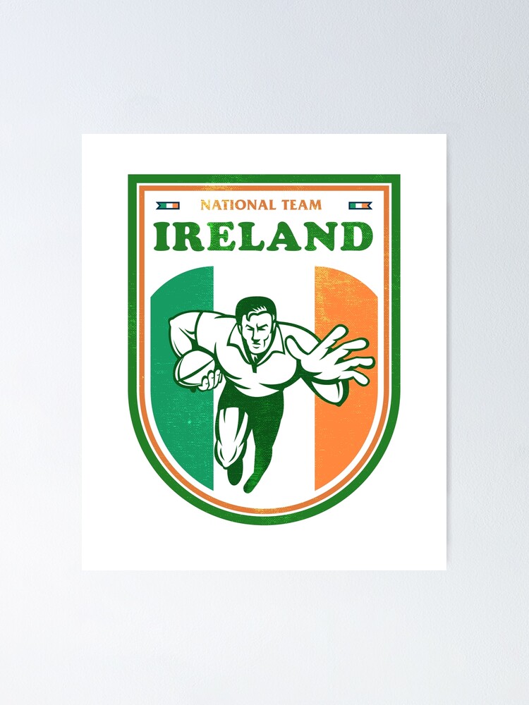 Poster « Emblème de l'équipe nationale de rugby d'Irlande », par ...