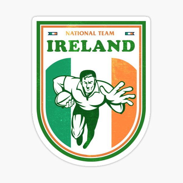"Ireland National Rugby Team Emblem" Sticker for Sale by Salukeart ...
