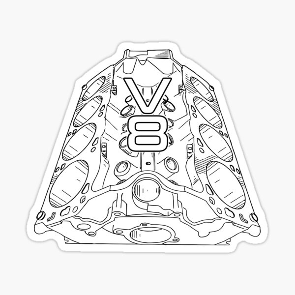 "V8 Engine" Sticker for Sale by widmore | Redbubble