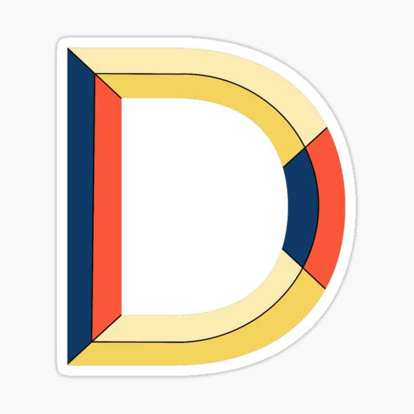 "Geometric Letter D (Red)" Sticker by art-fromscratch | Redbubble