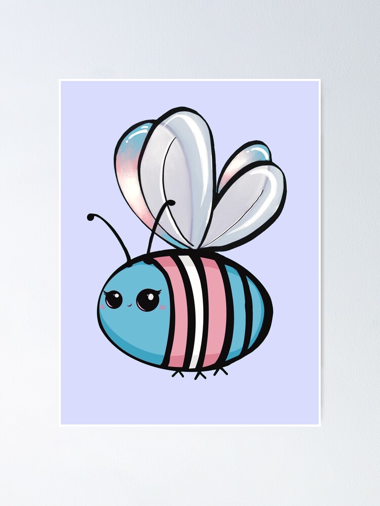 "Cute Pride Bee: Trans" Poster for Sale by tiredchimken | Redbubble