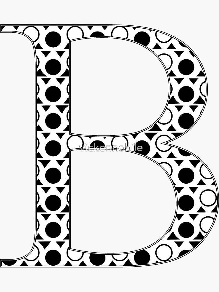 "Monochromatic Geometric Letter B Monogram" Sticker for Sale by ...