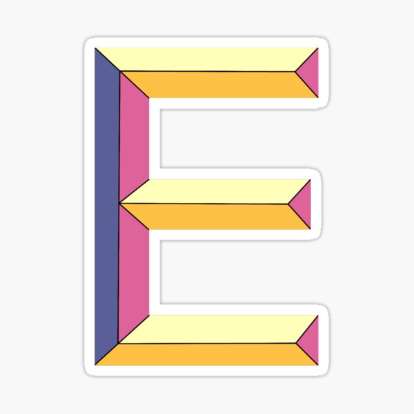 "Geometric Letter E (Purple)" Sticker by art-fromscratch | Redbubble
