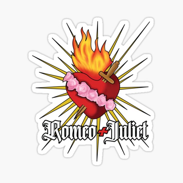 "Romeo + Juliet Heart " Sticker for Sale by TheCliffBayy | Redbubble