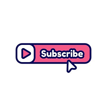 "Subscribe Button Cute Social Media Button Design" Sticker for Sale by ...