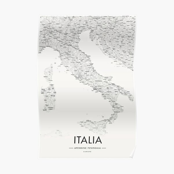 "Italy Map Poster" Poster for Sale by Xcorn | Redbubble