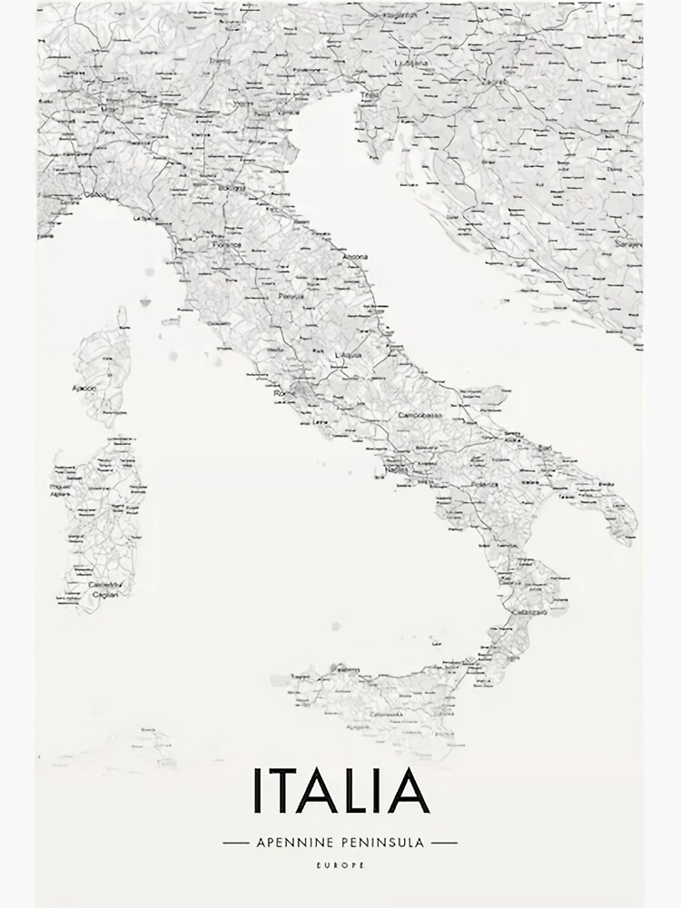 "Italy Map Poster" Sticker by Xcorn | Redbubble