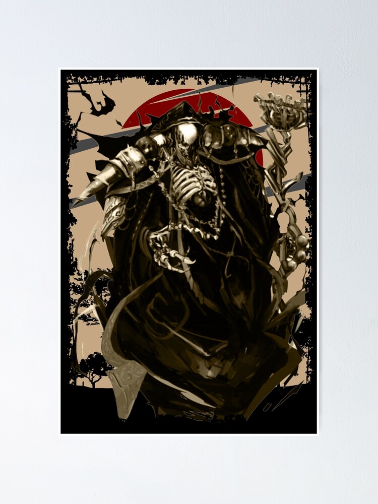 "Ainz Ooal Gown Momonga Overlord Obarodo Retro Landscape Design" Poster ...