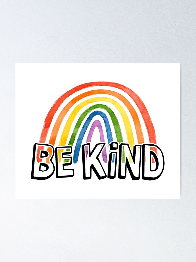 "Be Kind - Kindness Matters - Choose Kindness - Watercolor Rainbow ...
