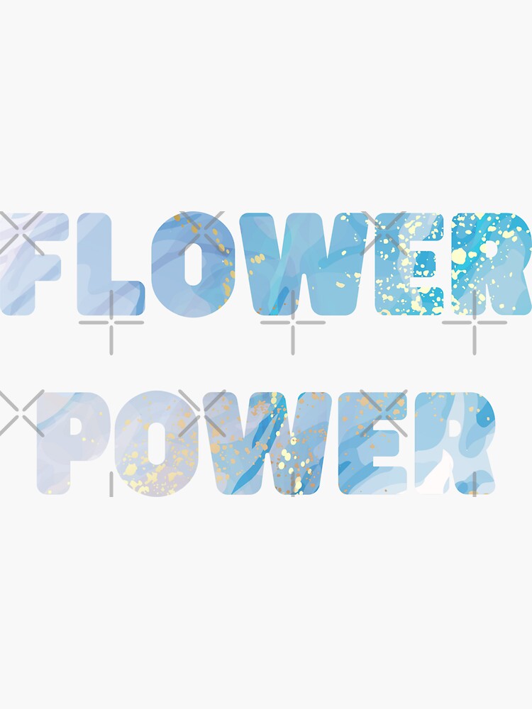 "Flower Power Blue Marble Design" Sticker by quinellie | Redbubble