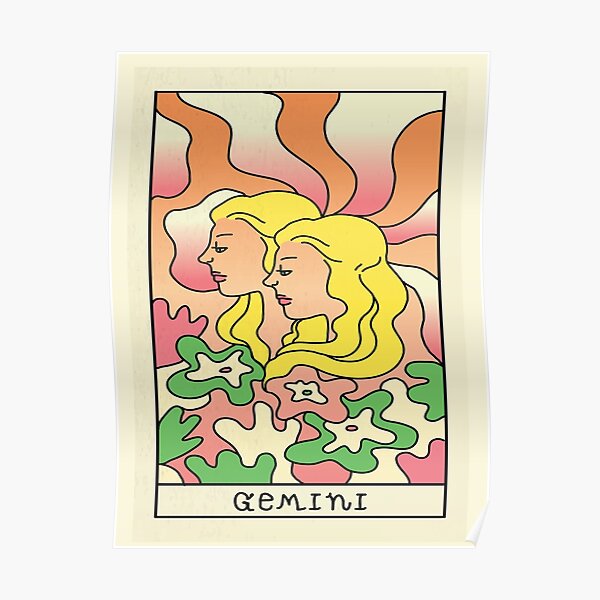 "Gemini - Tarot Card Gemini Zodiac Signs Astronomy Design" Poster by ...