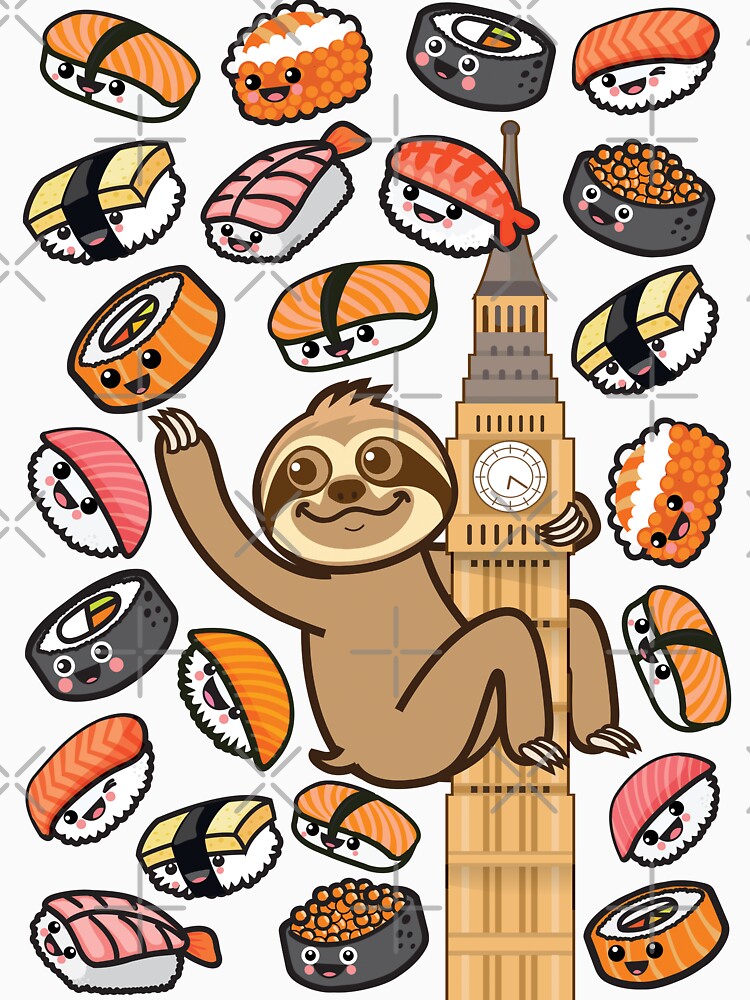 "Sloth Sushi London" T-shirt by plushism | Redbubble