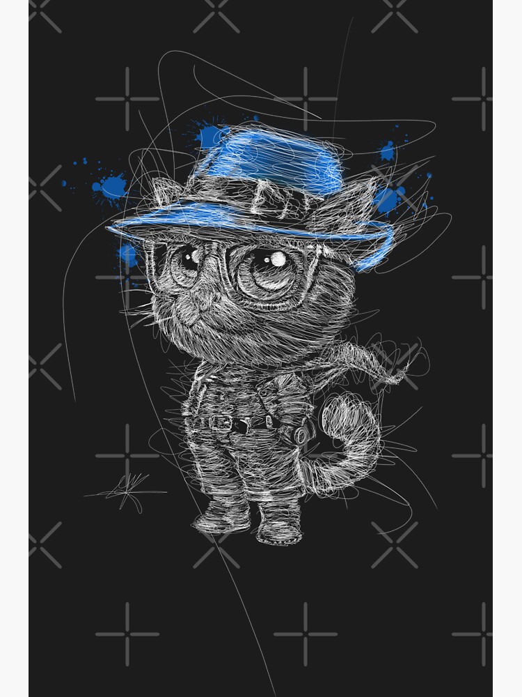 "Cat scribble art | animal scribble art " Sticker by Mustafagallery ...