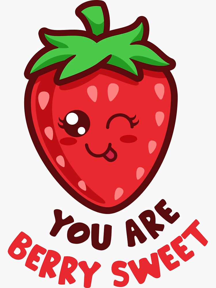 "Berry Sweet Cheesy Valentines Fruit Love Puns" Sticker for Sale by ...